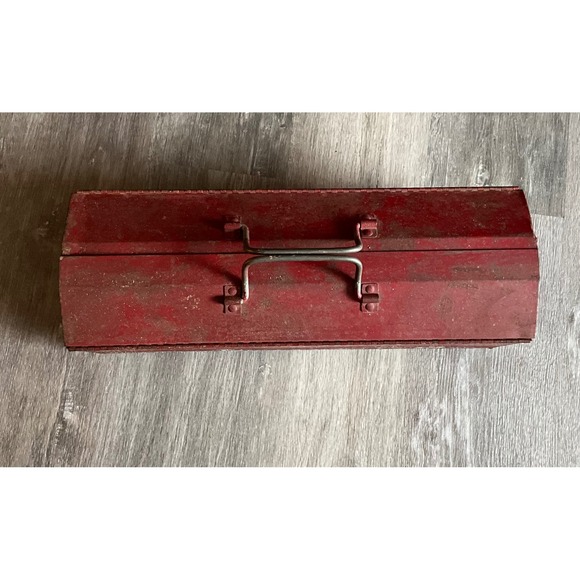 Other | Vintage Rusty Plumbers Tool Box Coffin Fishing Tackle Storage ...